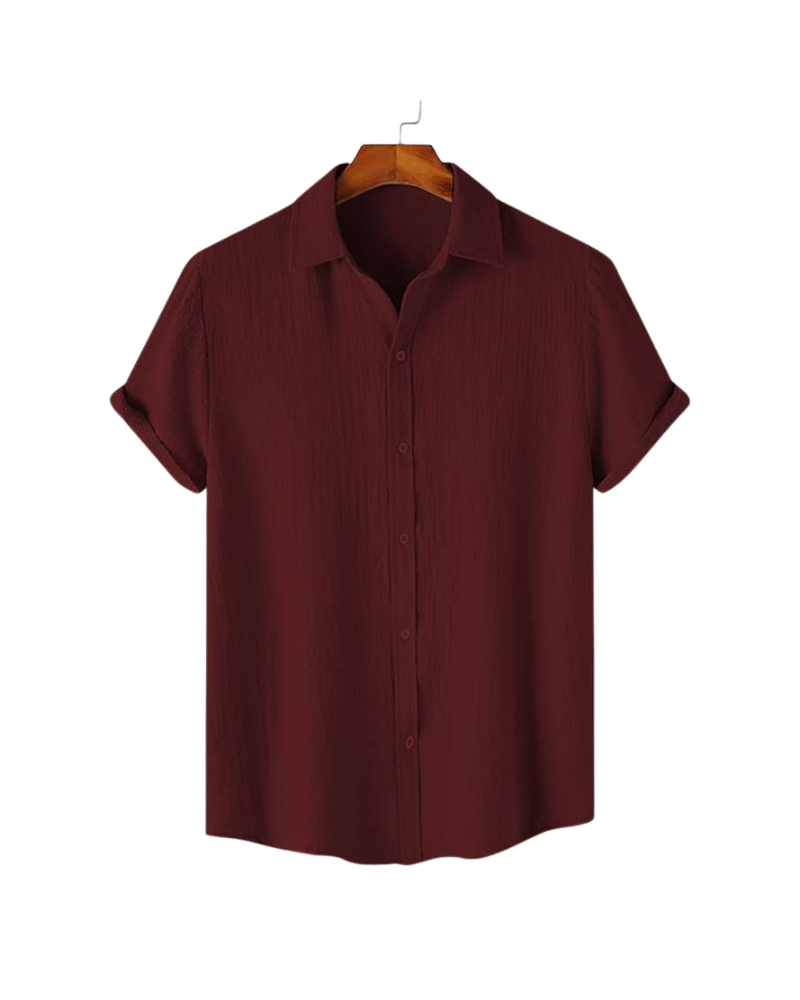 Benedict Maroon Textured Shirt – Duders