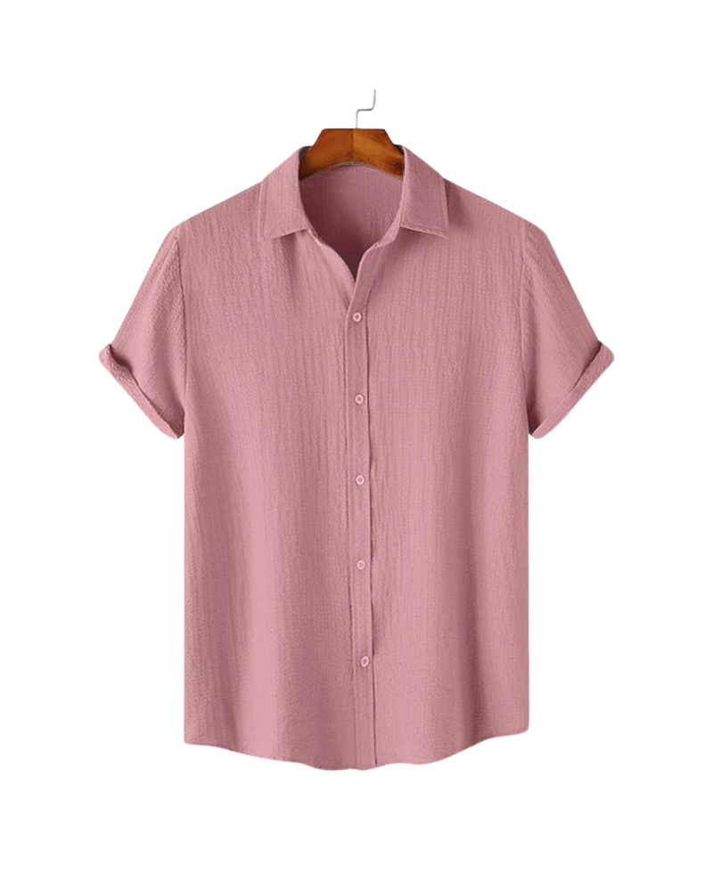Bright Salmon Textured Shirt – Duders